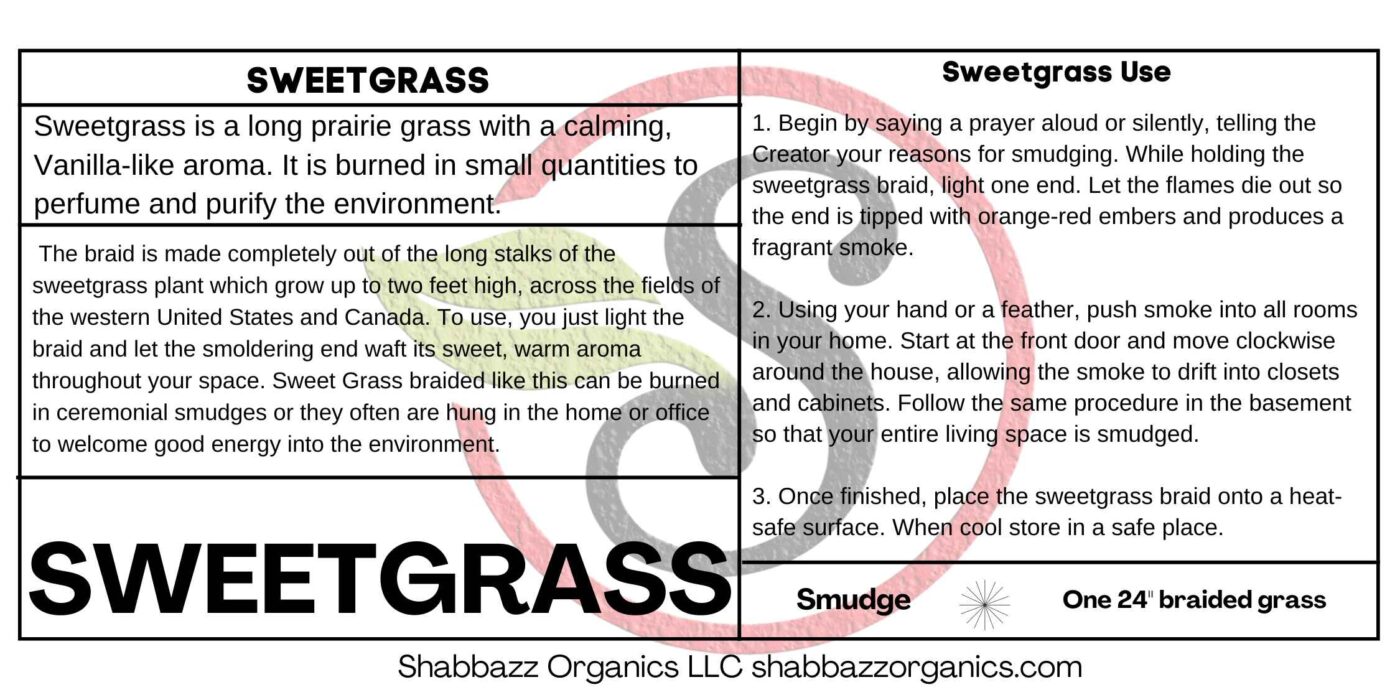 Sweet scented Sweetgrass - Shabbazz Organics LLC